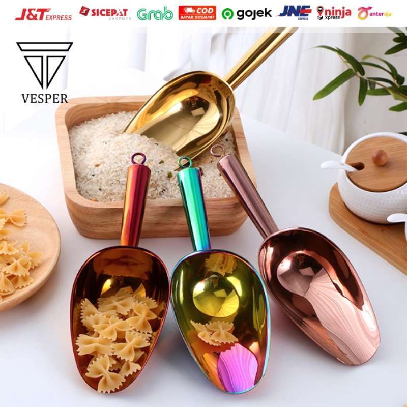 Jual Ice Shovel Scoop Stainless / Sekop Es Batu Beras Kopi Gula Kedelai ...