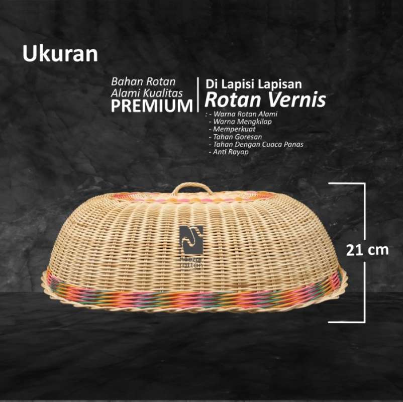 Jual Tudung Saji Penutup Makan Rotan Kulit Unik Model Julang - Sintetis ...