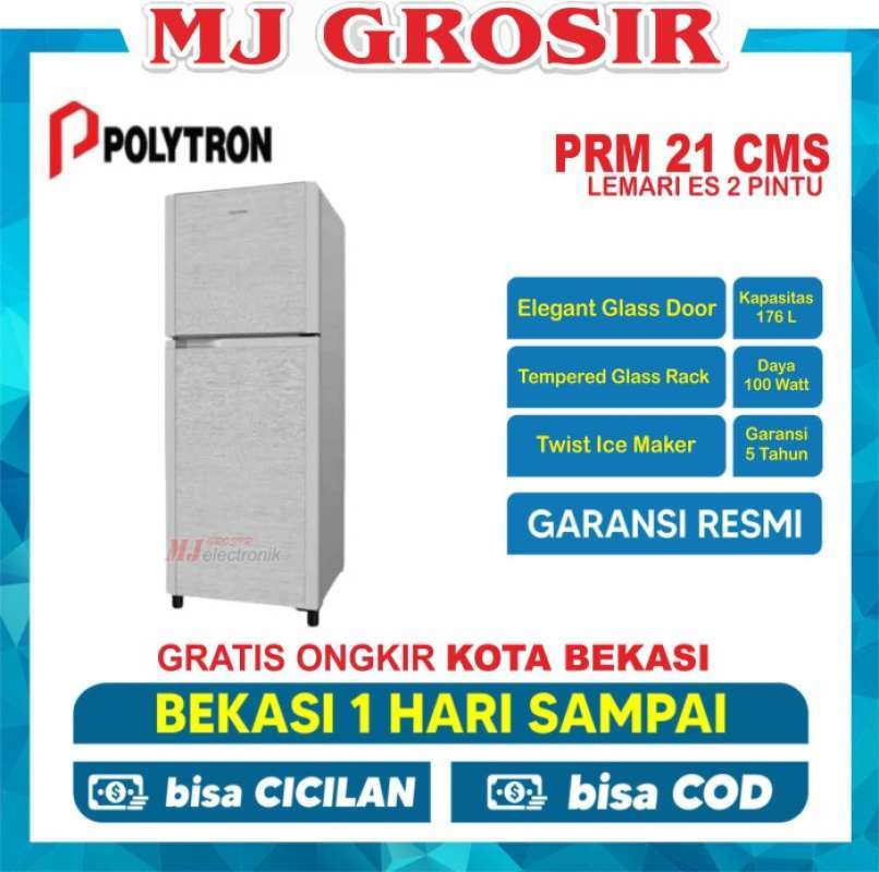 Promo Kulkas Polytron Prm 21 Cms Lemari Es 2 Pintu Prm21cms Diskon 23% ...