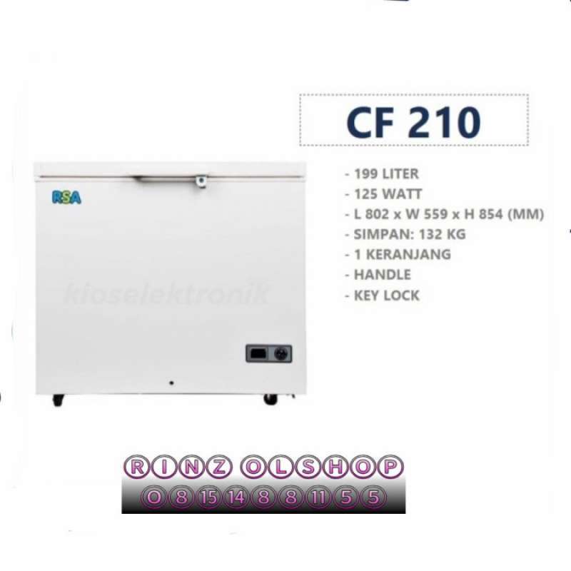 Promo Chest Freezer Rsa Cf-210 Lemari Box Pembeku Cf210 Diskon 23% Di ...
