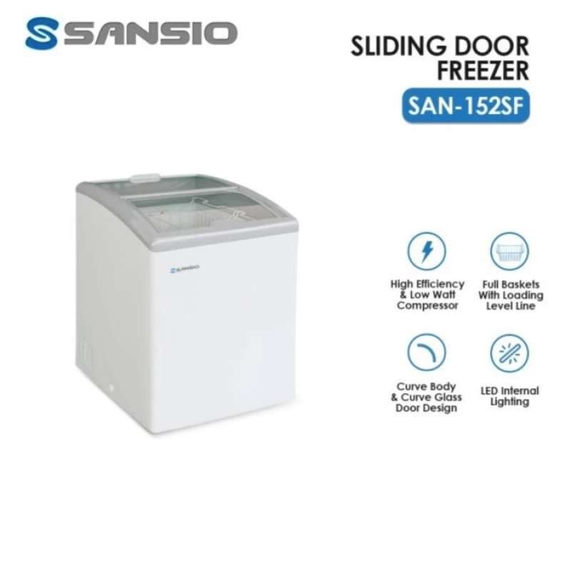 Promo Sansio - Sliding Door Freezer 152 Liter / San-152sf Diskon 23% Di ...