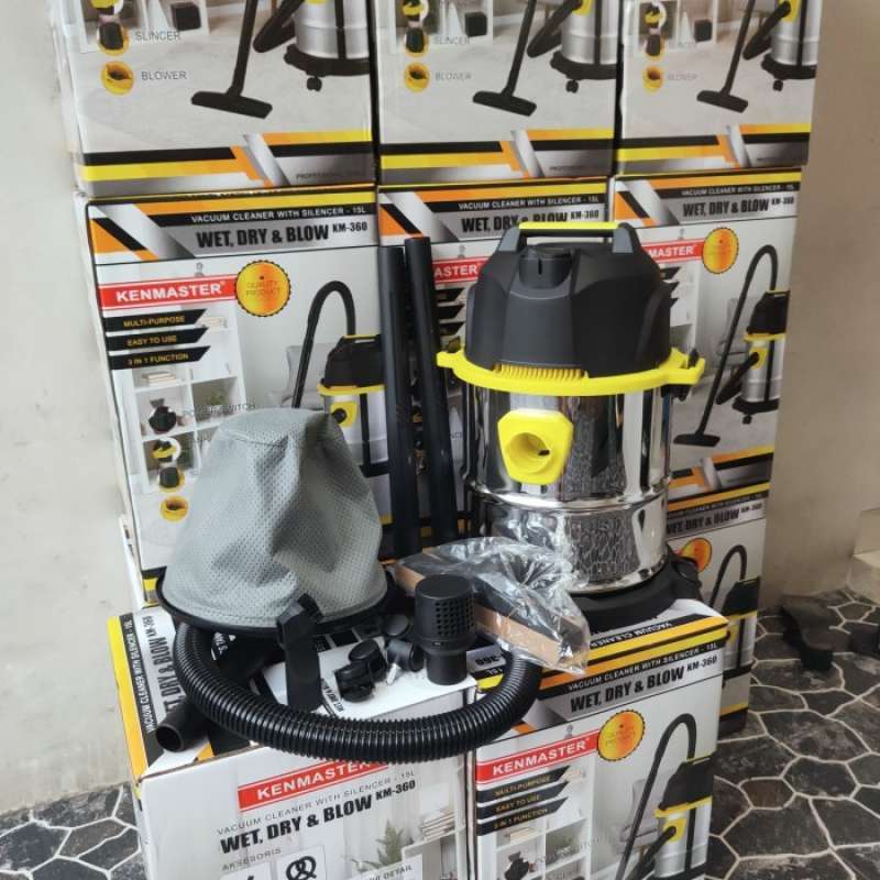 Promo Vacuum Cleaner 15 Liter Kenmaster Km360 Wet Dry Blow Vakum Tabung ...