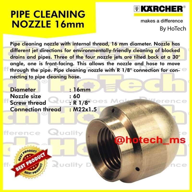 Promo Karcher Pipe Cleaning Nozzle Diskon 23% Di Seller Imafuku Store - Menteng, Kota Jakarta ...