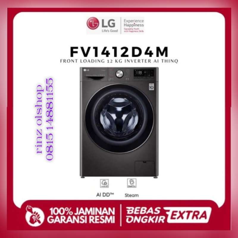 Promo Mesin Cuci Lg Fv1412d4m Front Loading 12kg Inverter Thinq Ai Dd ...