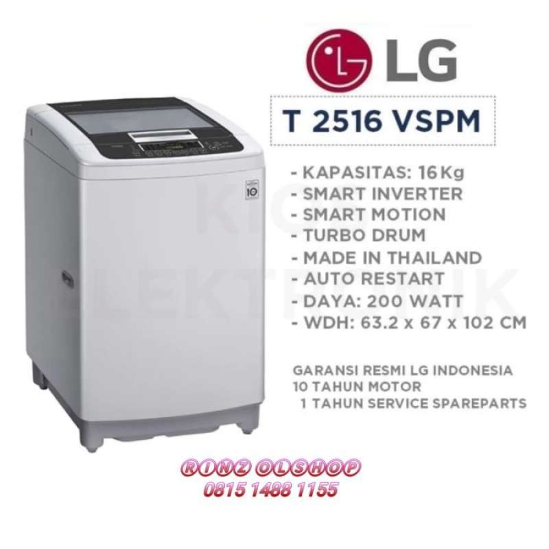 Promo Mesin Cuci Lg T2516vspm Top Loading 16kg Inverter Diskon 23% Di Seller Yoshizaki Store ...