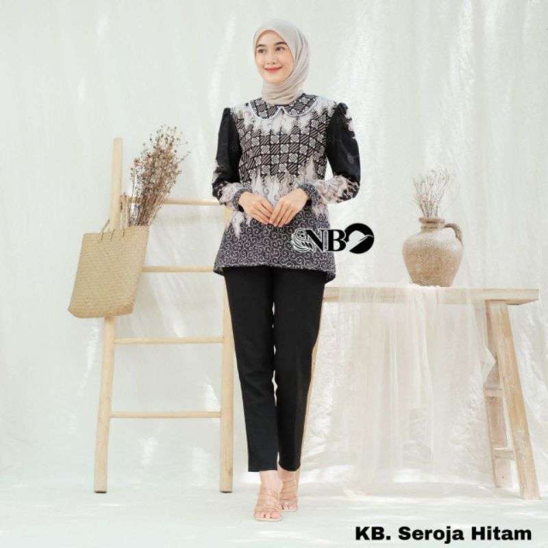 Promo Baju Batik Wanita Atasan Batik Kerja Kantor Modern - Kb Seroja ...