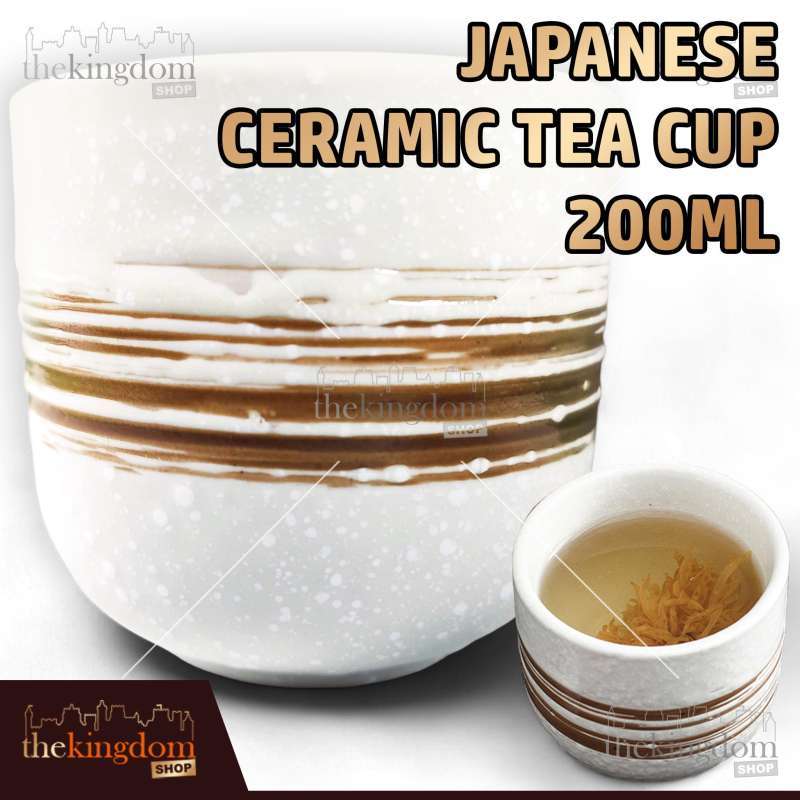 Jual Japanese Ceramic Tea Cup 200ml Brown Brush Snow Cangkir Gelas ...
