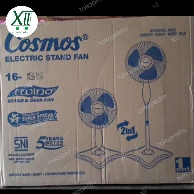 Promo Cosmos 16~sn Twino Electric Fan 2 In 1 Kipas Angin 16 Inch Stand ...