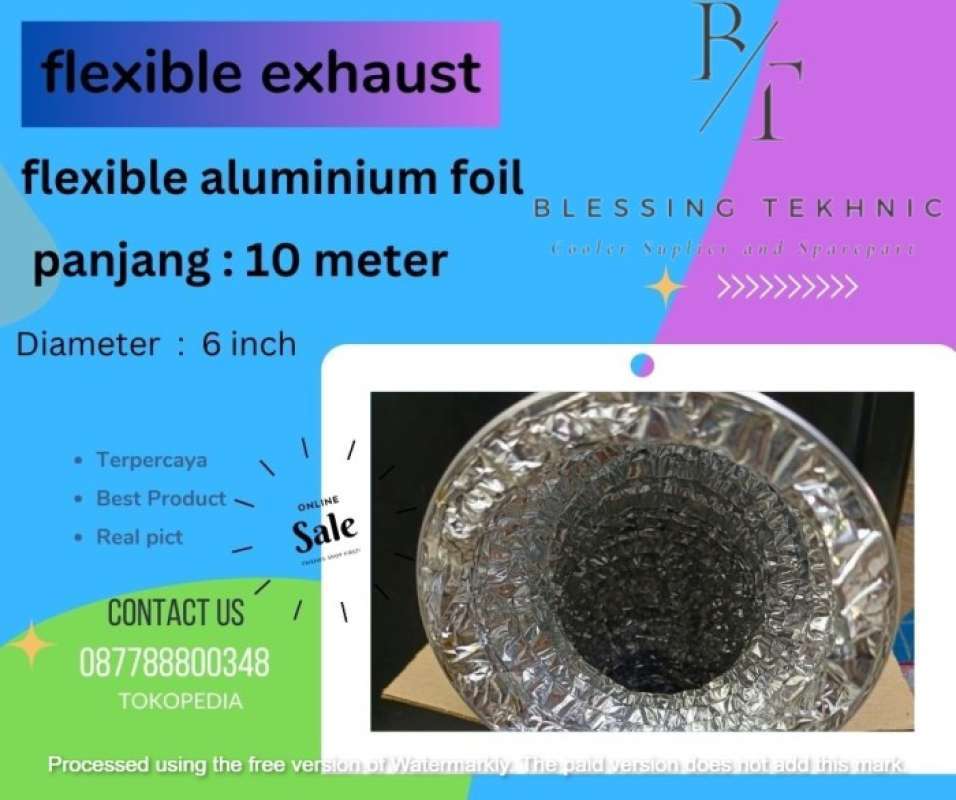 Promo Pipa Exhaust/ Flexible Ducting 6 Inch Exhaust Aluminium Foil 10 ...