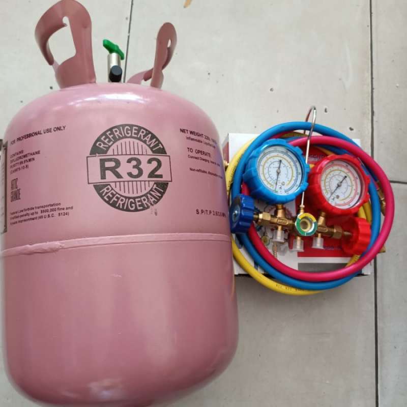 Promo Paket 2 Kilo Freon R32 + Double Manifold Multi Dan Selang R32 ...