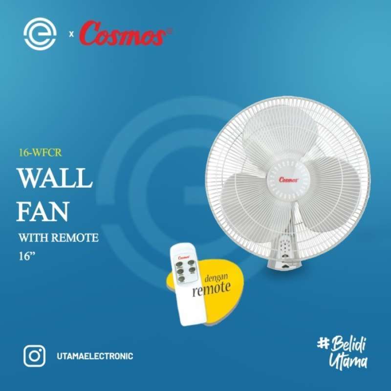 Promo Cosmos Wall Fan Remote 16 Inch 16-wfcr Rall Diskon 23% Di Seller ...
