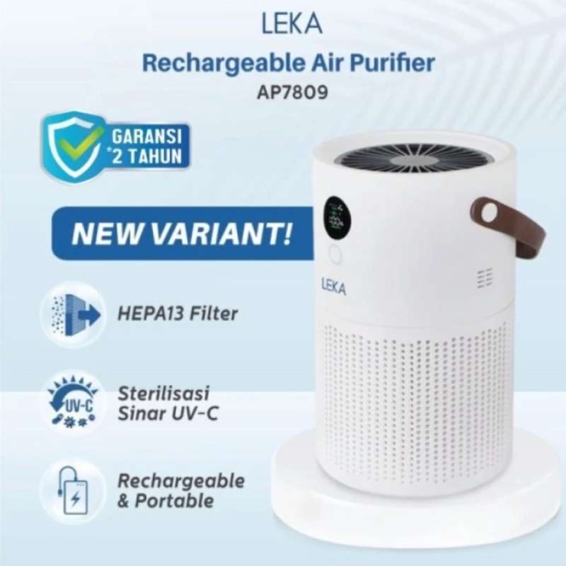 Promo Leka Ap7809uvc Portable Air Purifier Rechargeable - Hepa13 Filter ...
