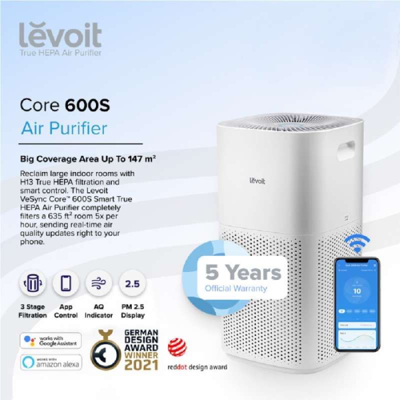 Promo Levoit Air Purifier Core 600s Smart Wifi True Hepa Pembersih Udara Diskon 23% Di Seller ...