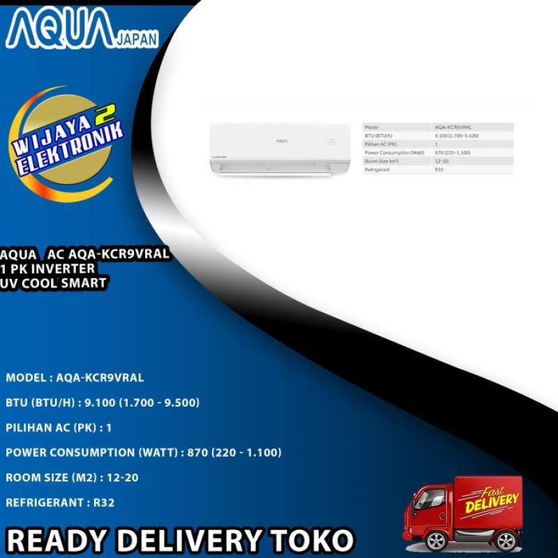 Promo Aqua Elektronik Air Conditioner Ac Aqa-kcr9vral 1 Pk Inverter Uv ...