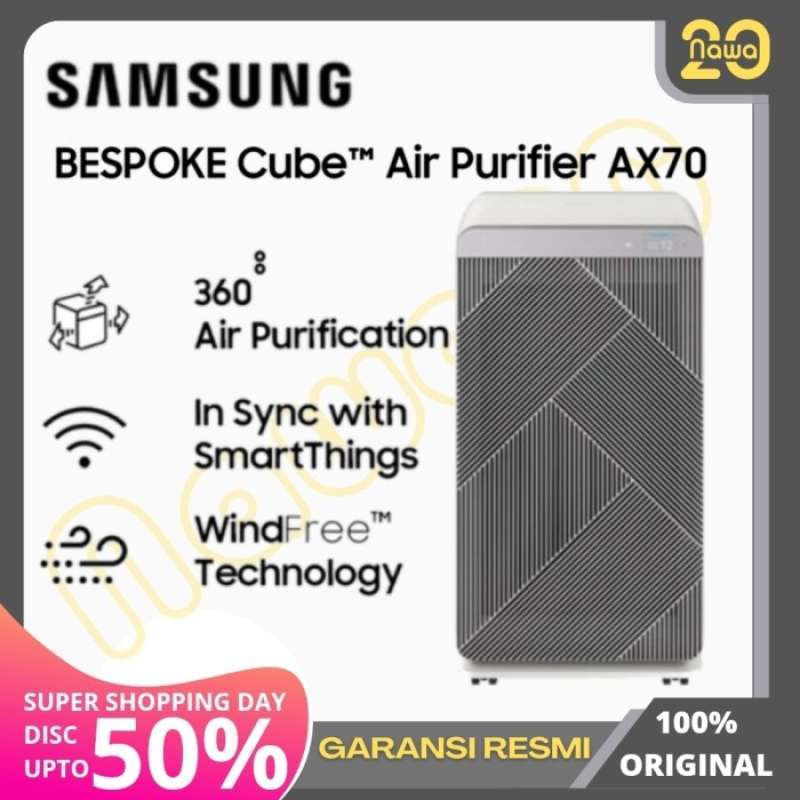Promo Samsung Air Purifier Ax70a9510gg/se Bespoke Cube Ax70a9510gg 70m2 ...