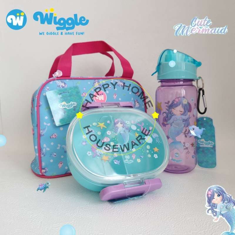 Promo Wiggle Little Mermaid Lunch Bag Kotak Bekal 600ml & Botol Air Carabian 670ml Tas ...
