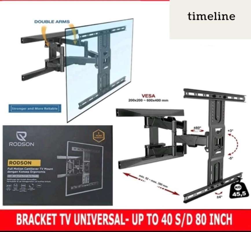 Jual Bracket Tv Swivel North Bayou 40-80 Inch - 32-75 (r5) Di Seller ...