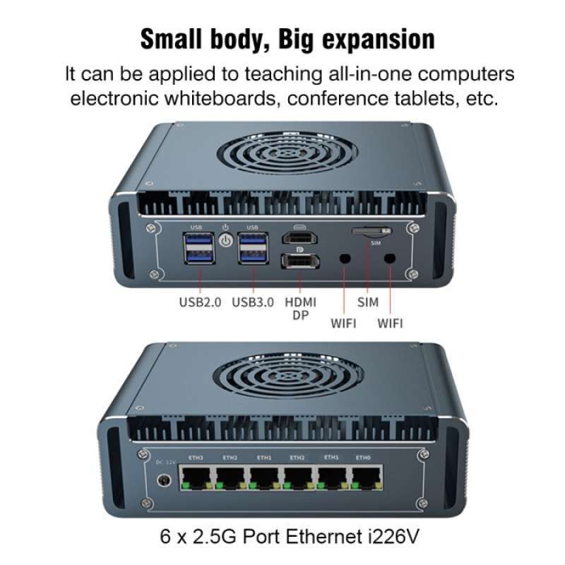 Jual Industrial Mini Pc G31f Core I3 1215u 6 Port Lan 2.5g Intel I226v Support Pfsense Mikrotik ...