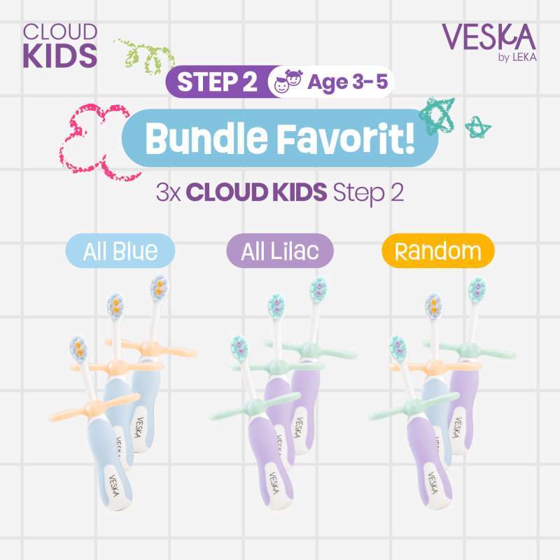 Promo Veska Cloud Kids Step 2 (3-5 Years) - Sikat Gigi Lembut Anak ...