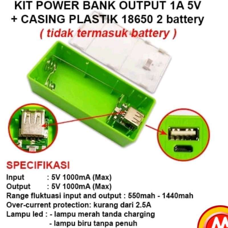 Jual Kit Powerbank 2 Slot Case Casing Baterai 18650 Charger Cas Rumah ...