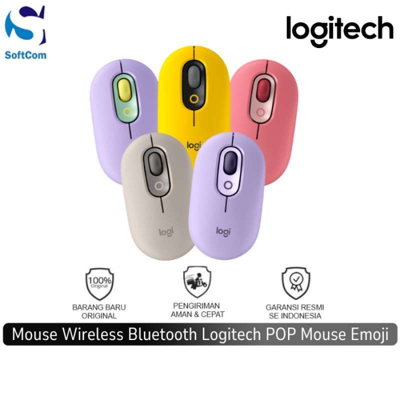 Jual Mouse Wireless Logitech Bluetooth Pop Mouse Emoji - Mist Stand Di ...
