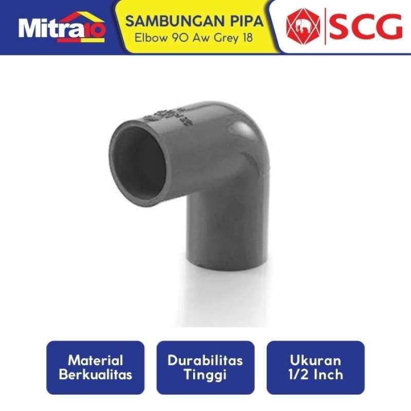 Jual Scg Elbow Sambungan Pipa Pvc 90 Derajat Aw Grey 18 1/2 Inch Di ...