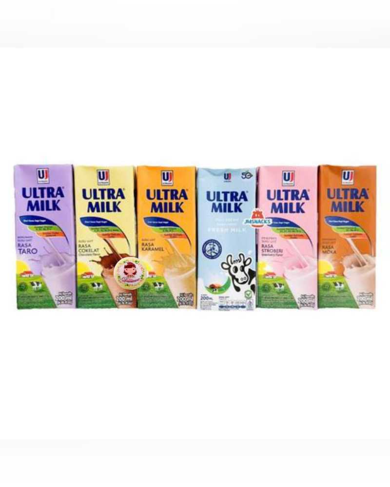 Jual Ultra Milk 200 Ml Susu Uht Coklat Full Cream Taro Caramel Stroberi ...