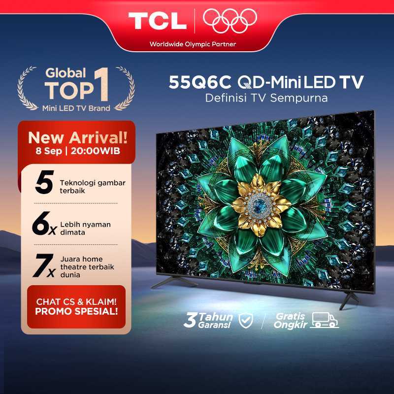 Promo Tcl 55 Inch Qd-mini Led Tv Q6c - Aipq Pro Processor - 5in1 ...