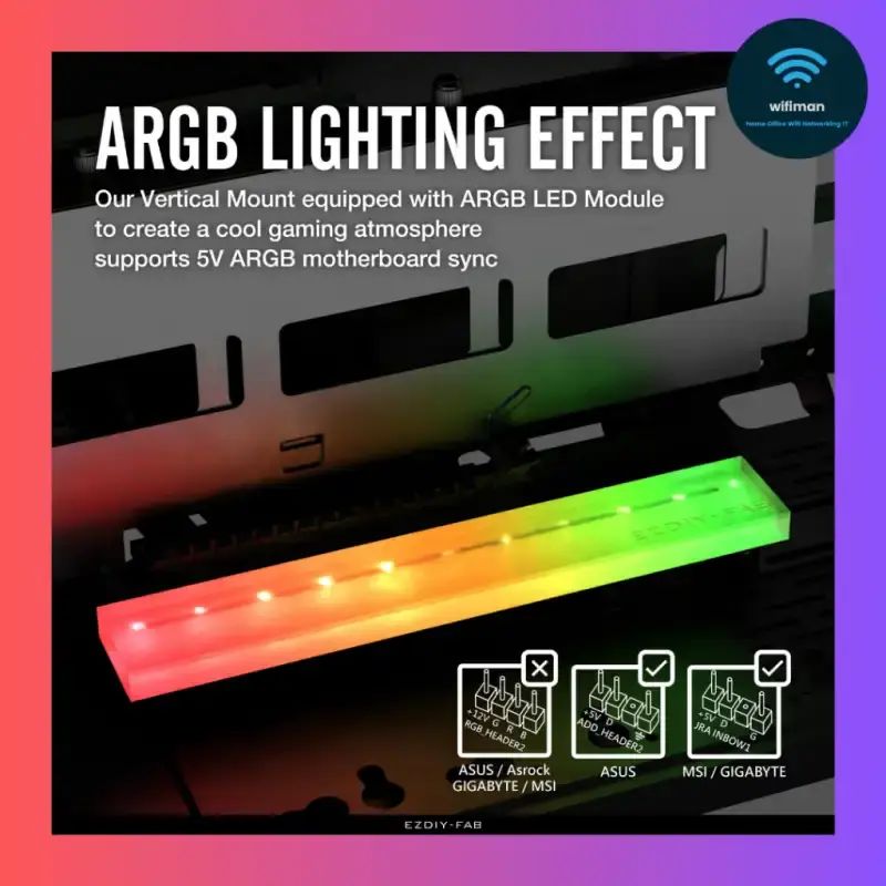Jual Ezdiy Argb Multi Angle Vertical Gpu Mount Pcie Gen 4 VGA Rtx Gen4 ...