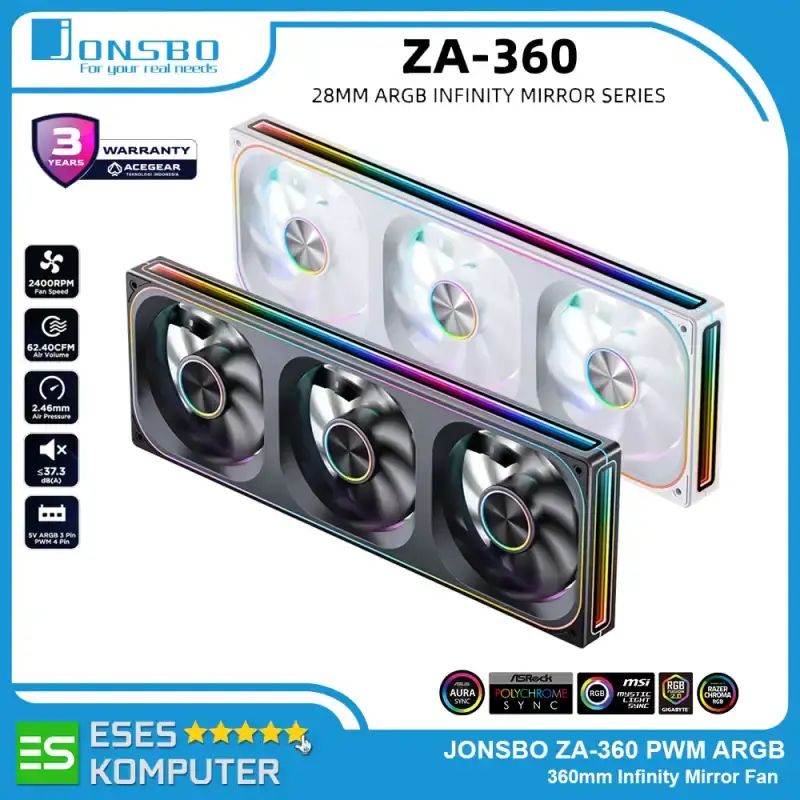 Jual Fan Jonsbo Za-360 Argb Pwm Infinity Mirror | 36cm Fan Case - Hitam ...