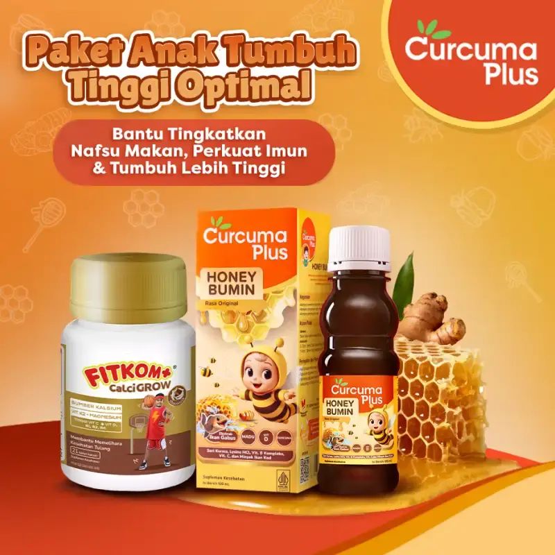 Promo Baru! Curcuma Plus Paket Anak Tumbuh Tinggi Optimal (honey Bumin ...