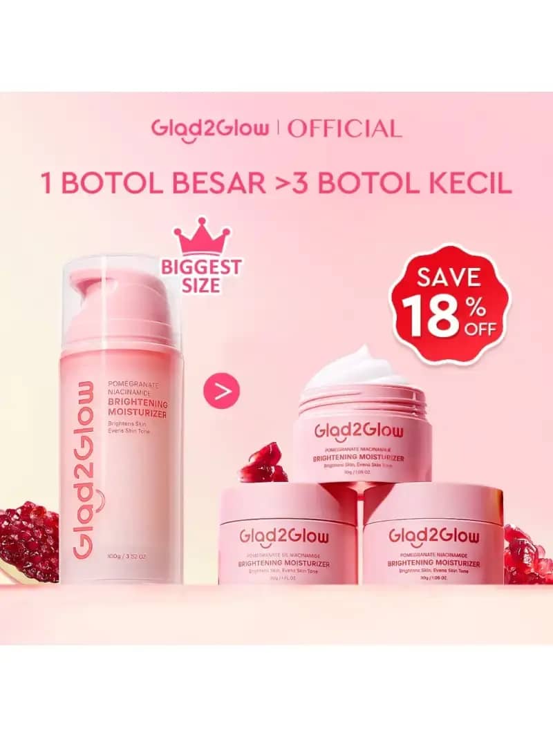 Jual Glad2glow Moisturizer Series100g Water Gel Niacinamide Brightening ...