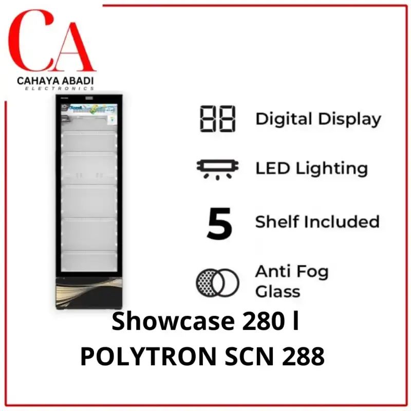 Jual Showcase Polytron 5 Rak 280 Liter Scn 288 Scn288 Scn-288 Pendingin ...