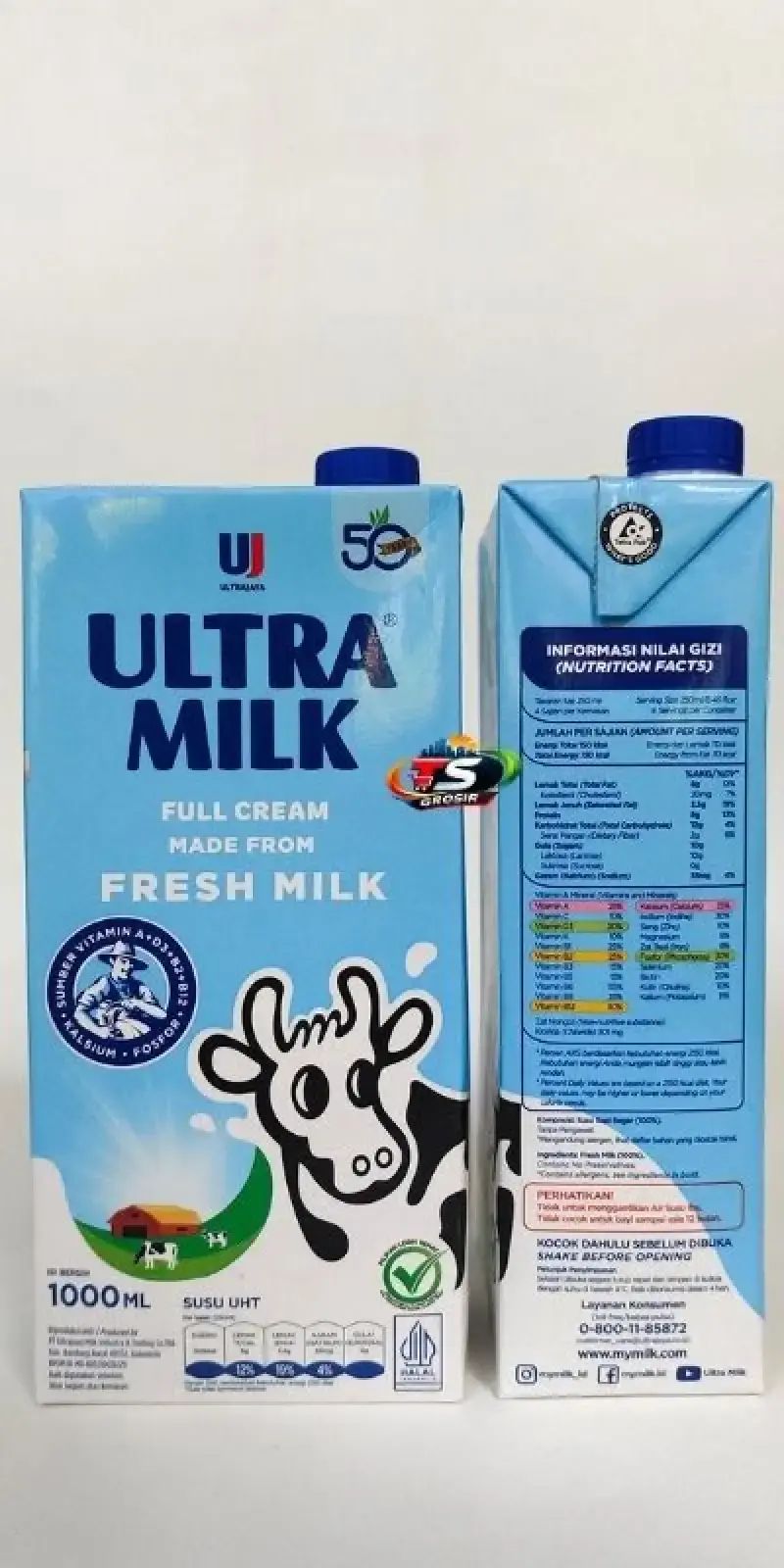 Jual Susu Uht Ultra Milk 1000ml Plain / Susu Ultra 1 Liter Di Seller ...
