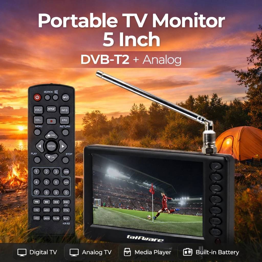 Jual Taffware Portable Hd Tv Monitor 5 Inch Dvb-t2 + Analog - D5 Di ...