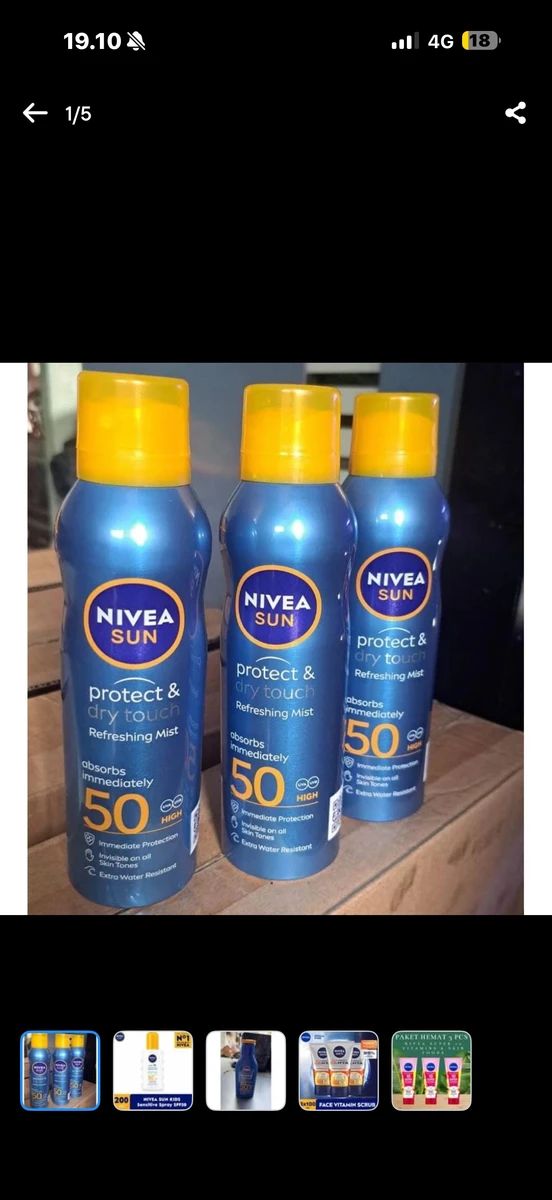 Jual (nivea Protect & Dry Touch Refreshing Mist Sun Spray Spf 50 -200ml ...