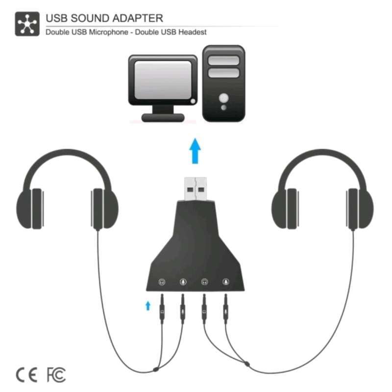 Jual USB Sound Adapter Virtual 7.1 Channel Double Microphobe And ...