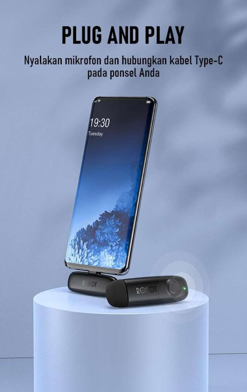 Promo Robot Connector Rs20 Wireless Microphone Mic Clip On Hp Bluetooth ...