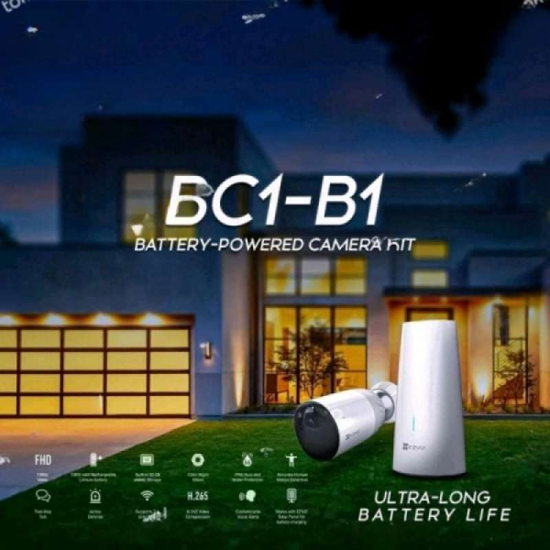 Promo Ezviz Kit Bc1-b1 Kamera Baterai Tanpa Kabel 2mp Ip67 Cctv (1 ...