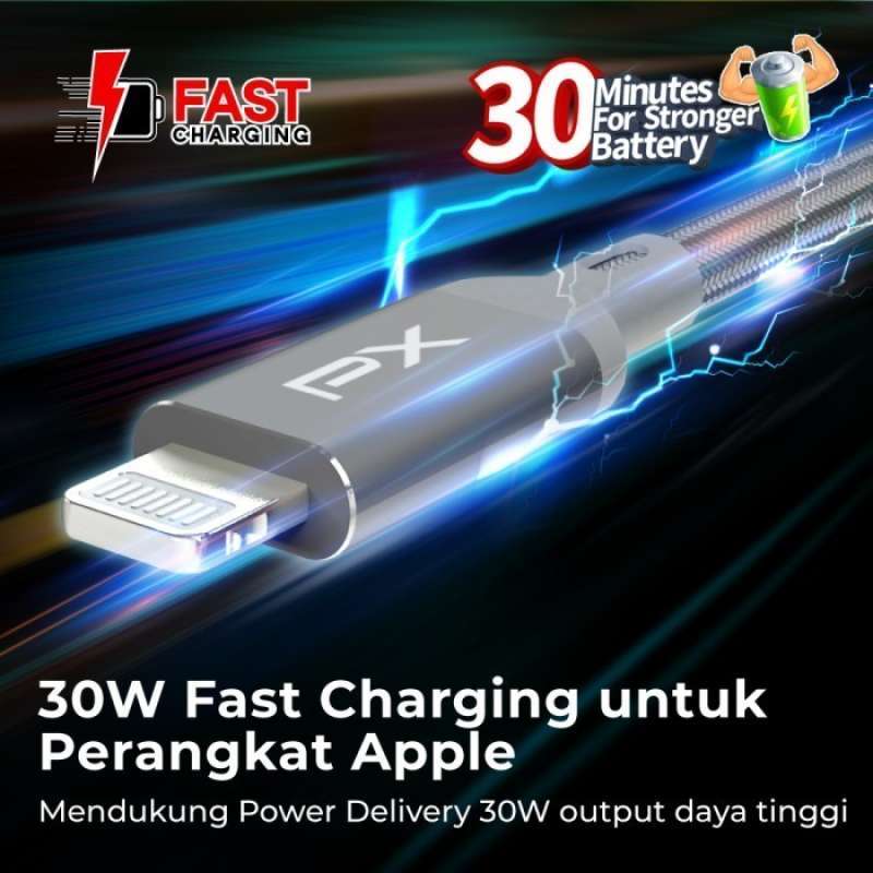 Jual Px Ual-1.8g Kabel Data Mobil Charger Lightning Fast Charging 1.8m ...