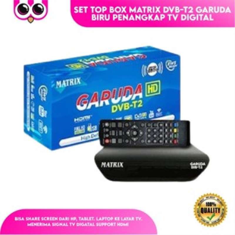 Jual SET TOP BOX MATRIX DVB-T2 GARUDA BIRU PENANGKAP TV DIGITAL / STB FULL SET TELEVISI di ...