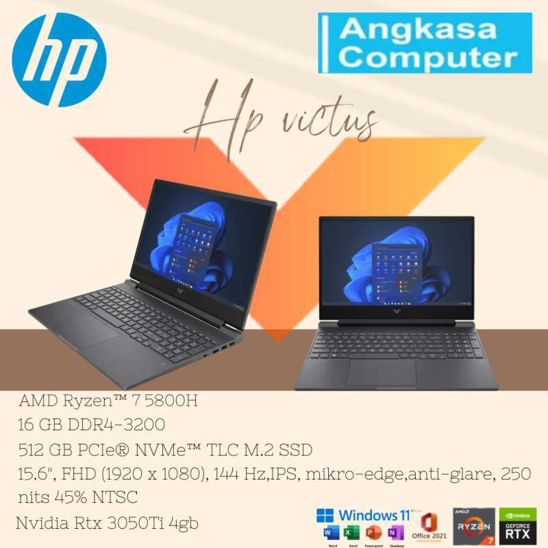 Promo HP Victus 15-FB0012AX R7-5800H 16GB 512GB W11+OHS RTX3050Ti ...
