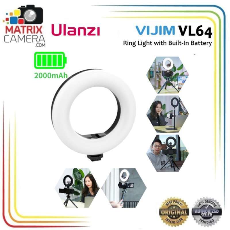 Promo Ulanzi Vijim Vl64 Led Ringlight Ringlite With Built-in Battery Diskon 10% Di Seller Hapee ...