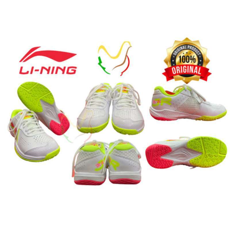 Jual Sepatu Badminton Lining Lei Ting Junior Aytt014 Original - 34 1/3 ...