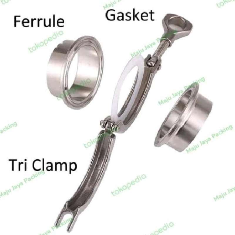Jual Clamp Ferrule Sanitary Ss 304 Complete 5 Inch - Tri Clamp Set Di ...