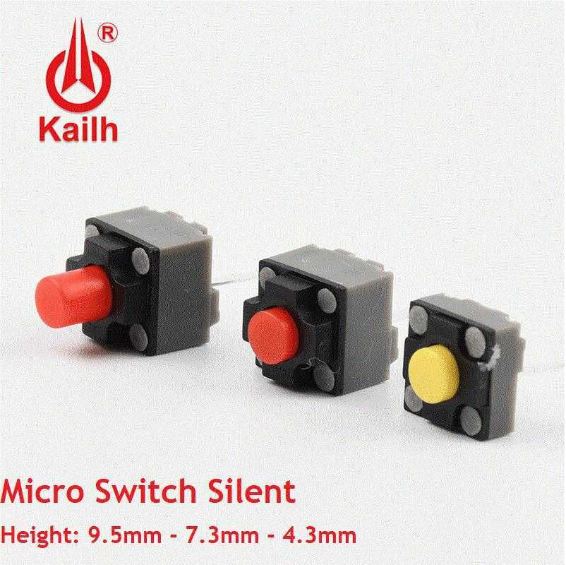 Jual Kailh Silent Micro Switch Mouse - Tombol Klik 2 Pin 4.3mm 7.3mm 9 ...