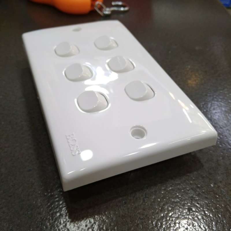 Promo BOSS SAKLAR ISI 6/SAKLAR 6 GANG/SAKLAR LAMPU/SWITCH/BT36/1/2A ...