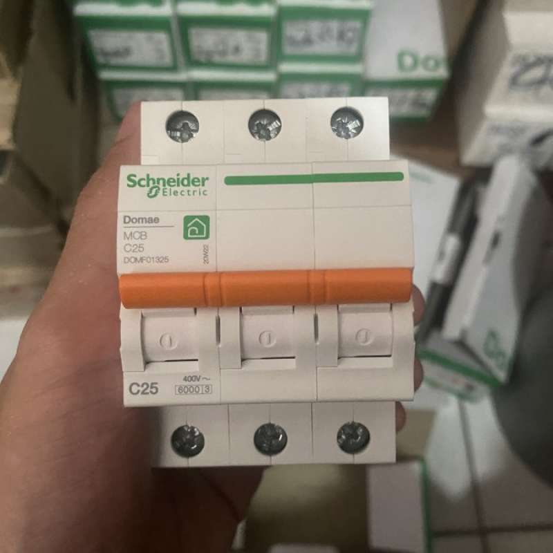 Promo mcb 3p 25a domae schneider 3x25 3 x25 3phase pass sikring induk 25 A Diskon 23% di Seller ...