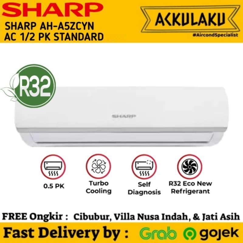 Promo AC SHARP 1/2 PK AH-A5ZCYN AH A5ZCYN STANDARD R32 TURBO COOLING Diskon 33% di Seller Emma ...