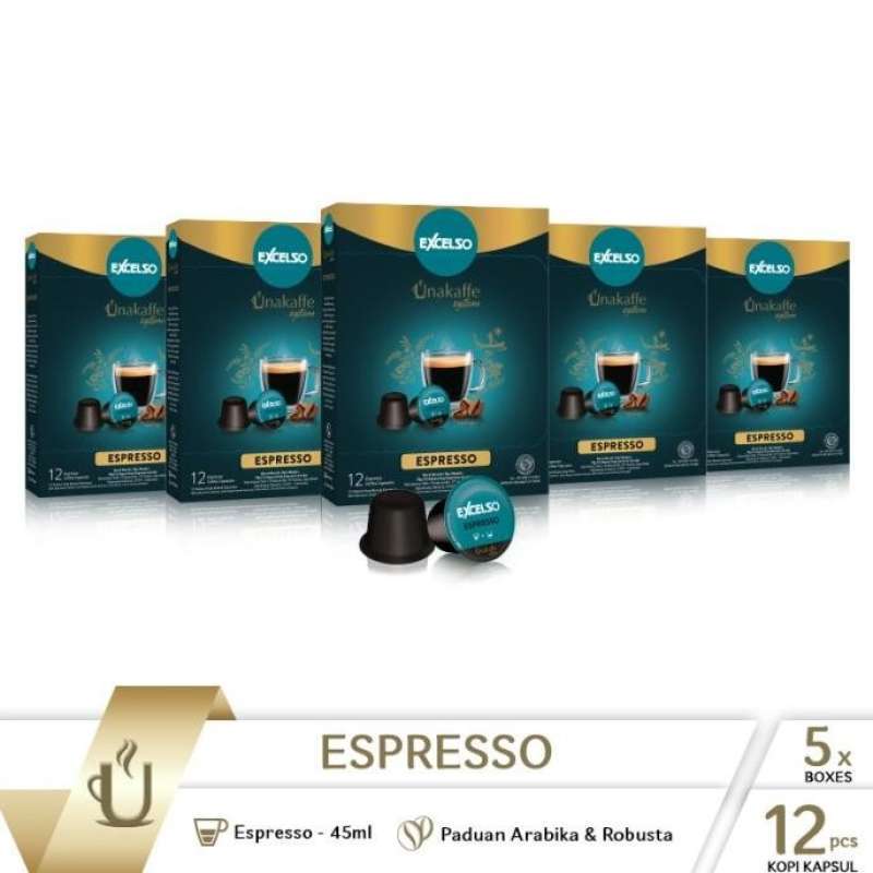 Promo Ready Kopi Kapsul Excelso Unakaffe Espresso - Pack Of 5 Folding ...